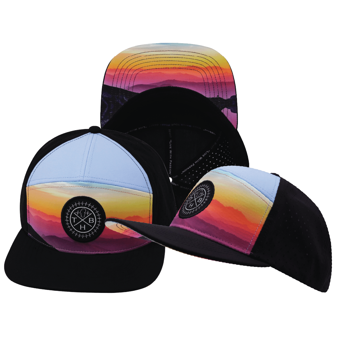 **ADULT** Color Vibes Hat - Flat Bill - Blue Ridge - Black / Baby Blue
