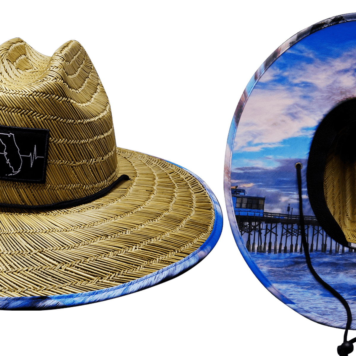 Florida Straw Hat Sun Hat Large Brim Water Resistant