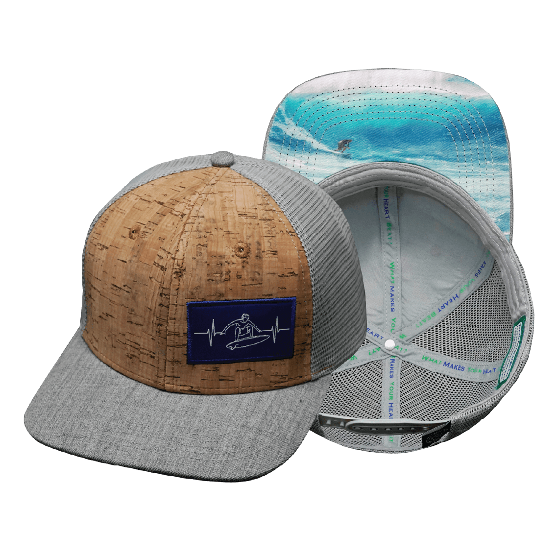 Surf Snapback Hat Cork And Heather Gray Performance Cap