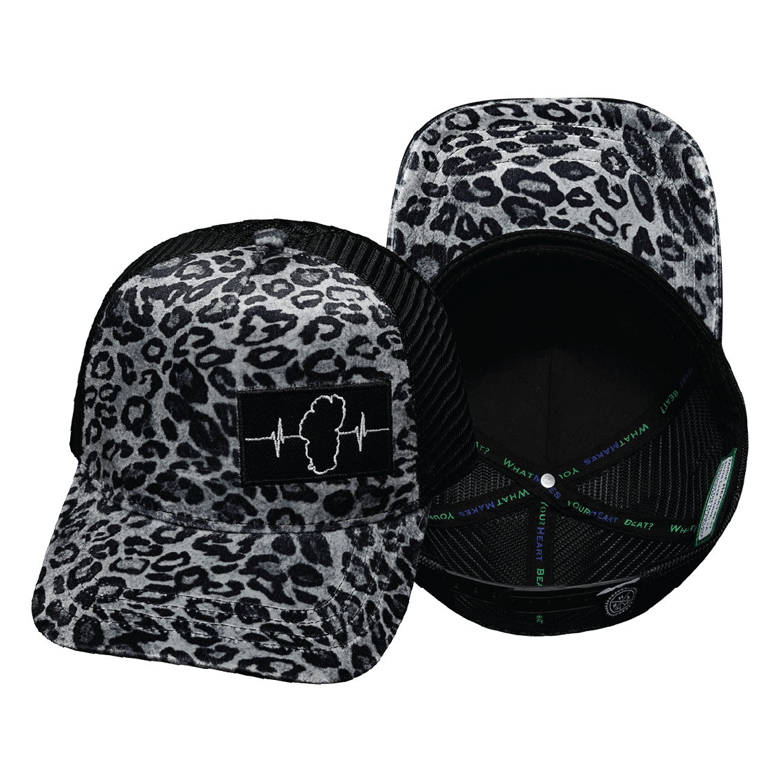 Tahoe Trucker Hat Snapback Performance Velvet Silver Leopard