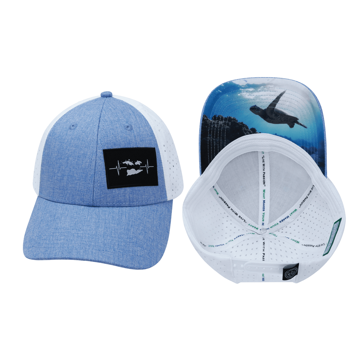 Virgin Islands Hat Low Profile Snapback Light Blue And White